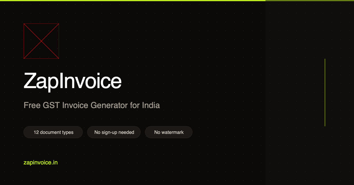 ZapInvoice: Free GST Invoice Generator for India (12 Formats)